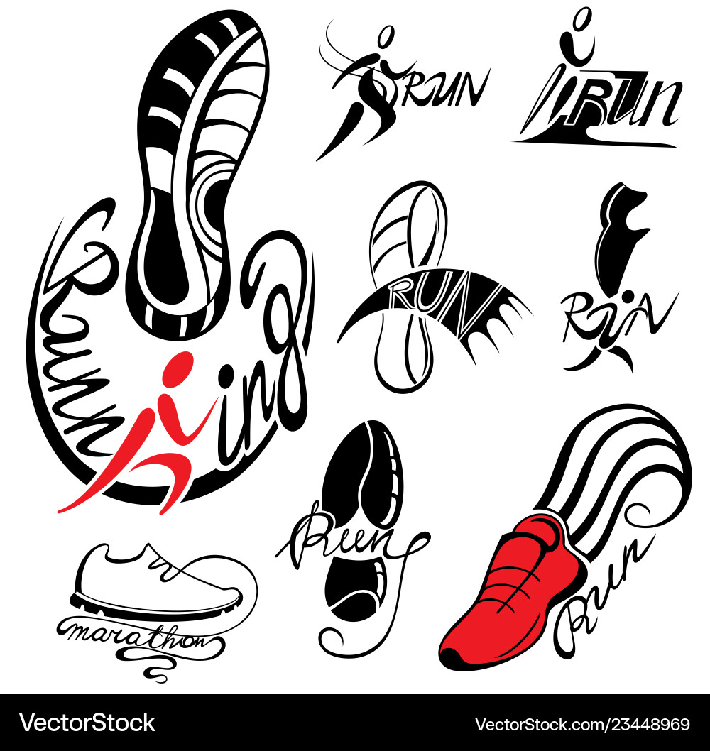 Marathon symbols Royalty Free Vector Image - VectorStock