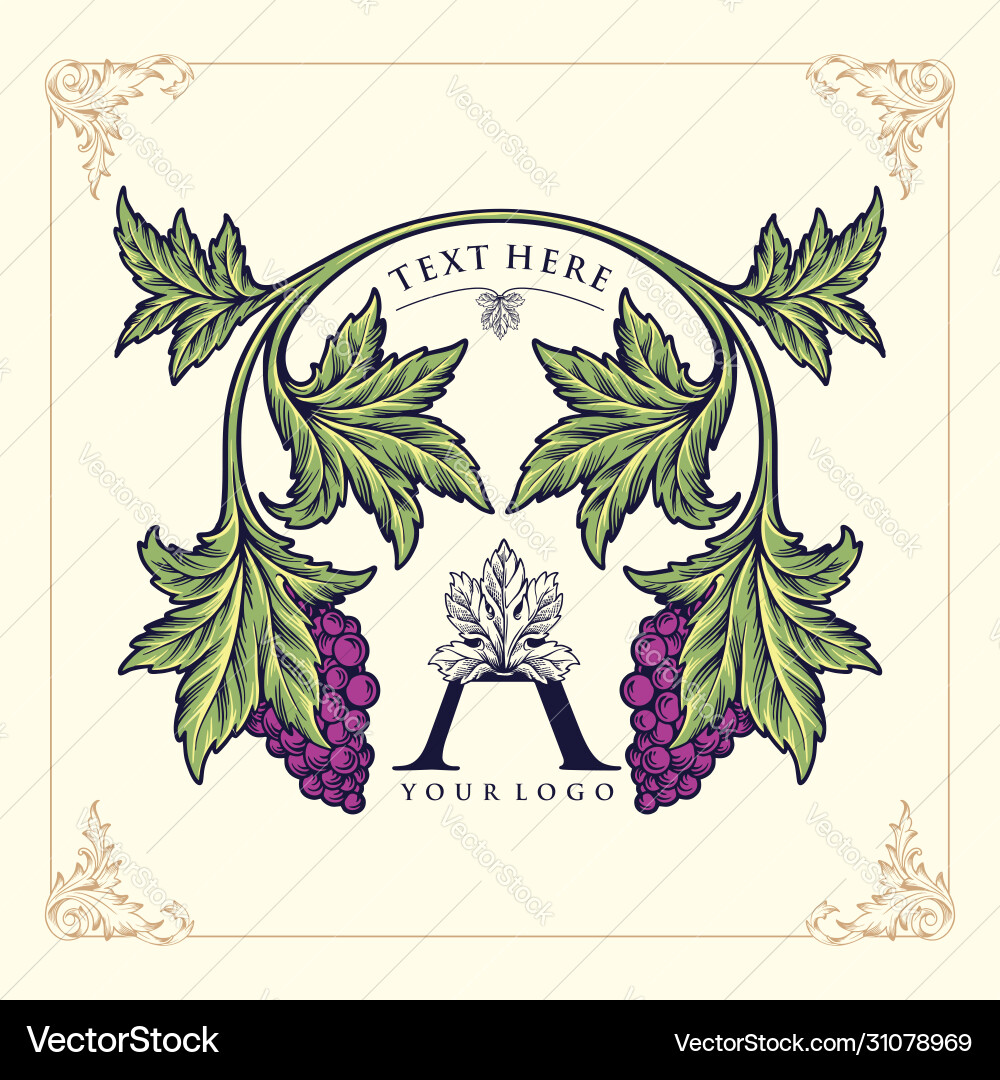 Purple Grape Vine Icon Royalty Free Vector Image