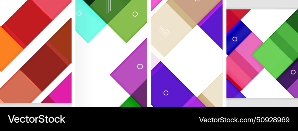 Square abstract poster set Royalty Free Vector Image