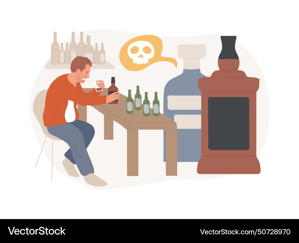 Alcoholism isolated concept Royalty Free Vector Image