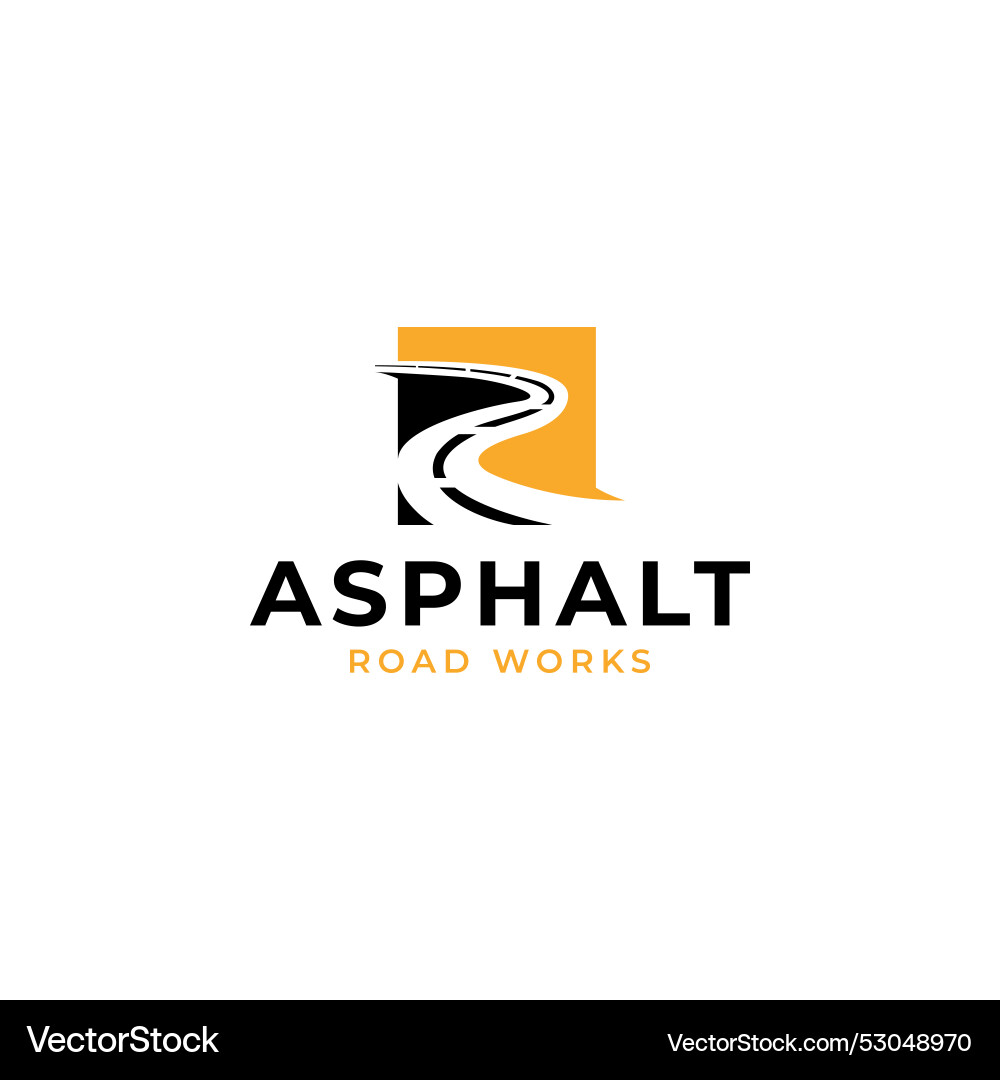 Asphalt paving road works logo Royalty Free Vector Image