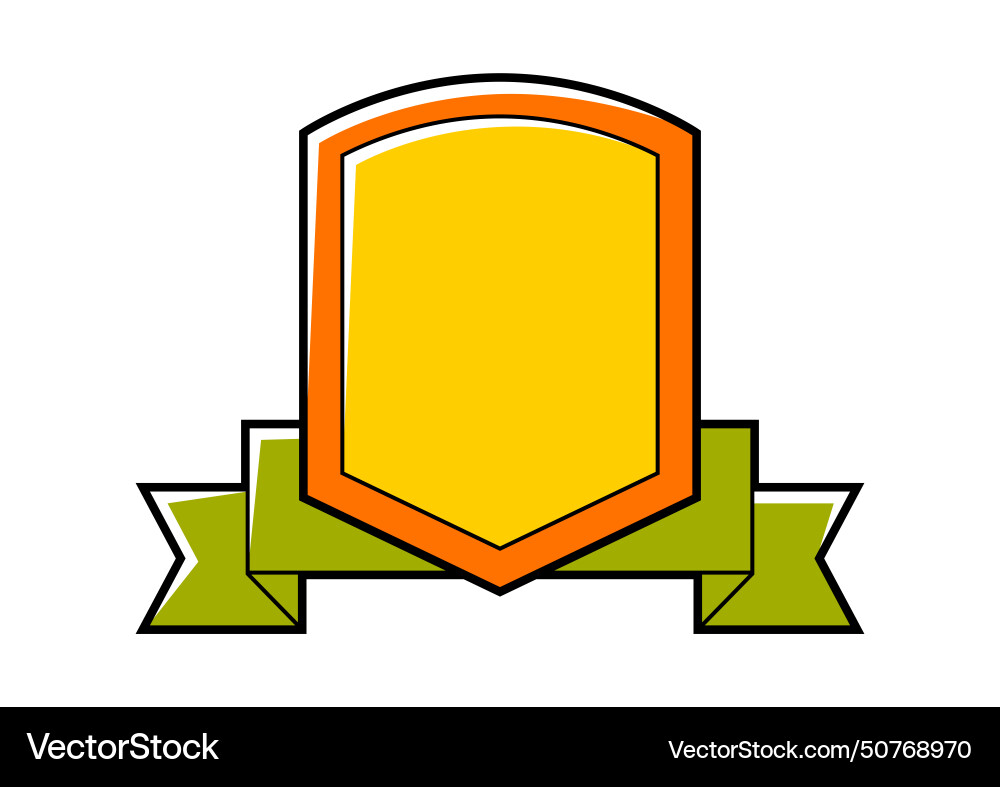 Badge with ribbon chevron for your design Vector Image