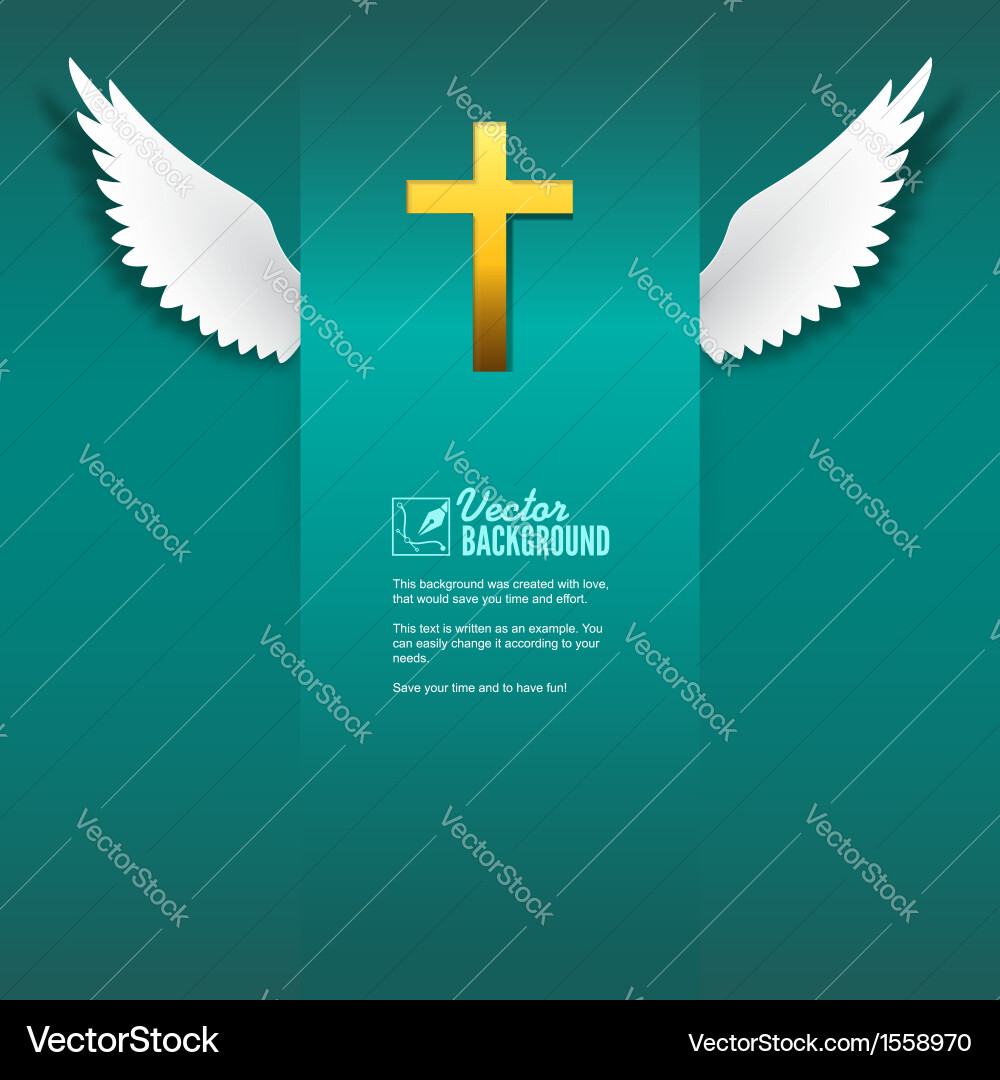Cross and wings Royalty Free Vector Image - VectorStock