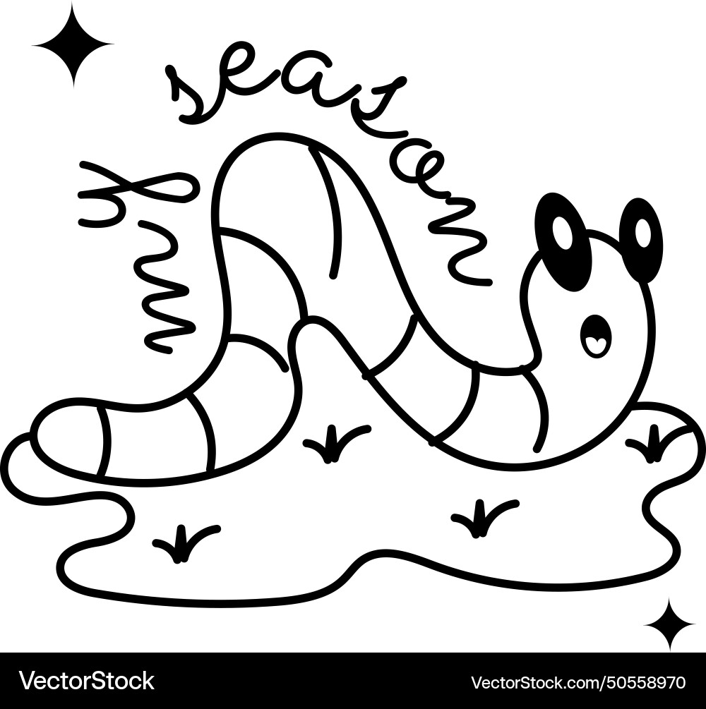 Cute worm Royalty Free Vector Image - VectorStock