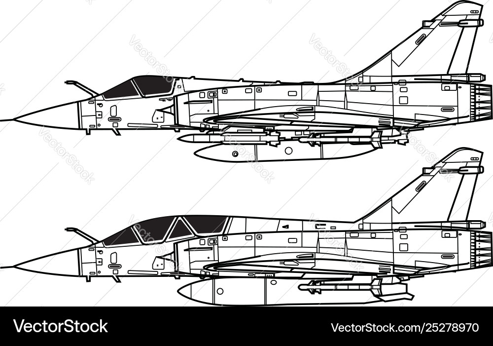 Dassault mirage 2000 Royalty Free Vector Image