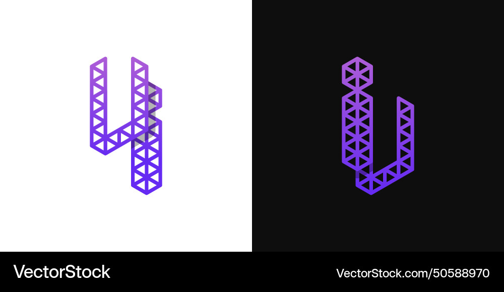 Letters iv and vi polygon logo suitable Royalty Free Vector