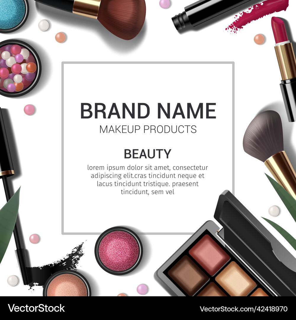 Makeup realistic composition Royalty Free Vector Image
