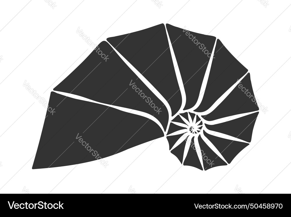 Nautilus shell symbol sea logo flat Royalty Free Vector