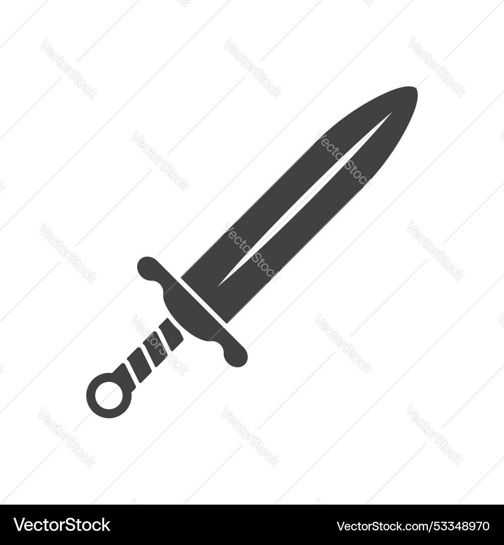 Old medieval sword icon in flat style weapon Vector Image