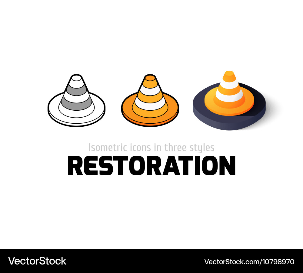 Restoration icon in different style Royalty Free Vector