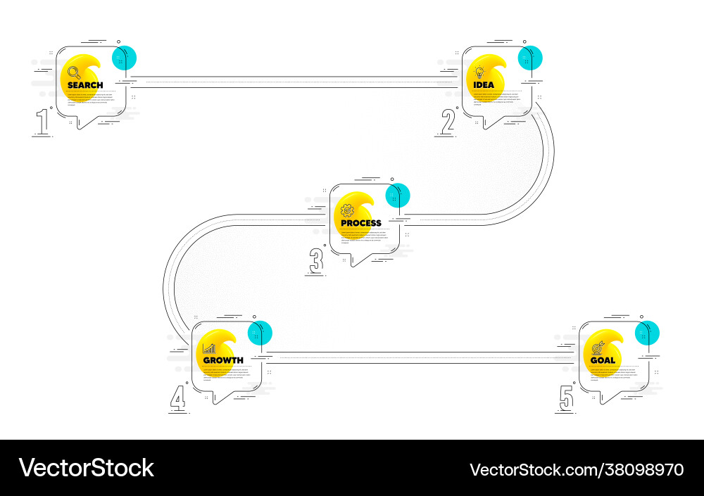 Roadmap journey 5 steps timeline idea growth Vector Image