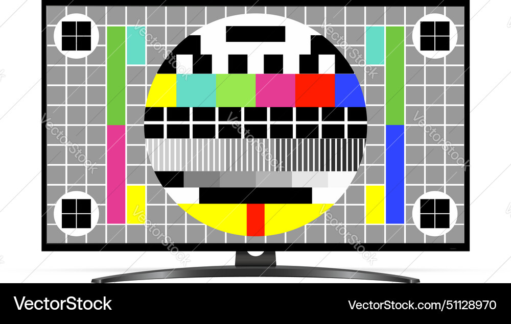 Tv test pattern screen Royalty Free Vector Image