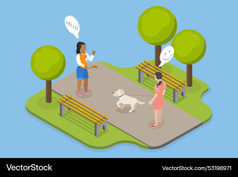 3d isometric flat of friend Royalty Free Vector Image