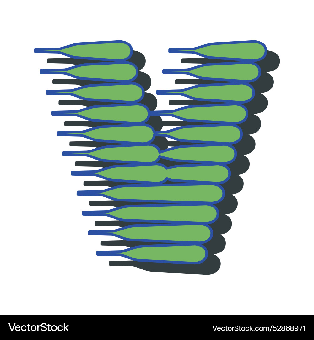 Art wind initial caps font capital letter v design