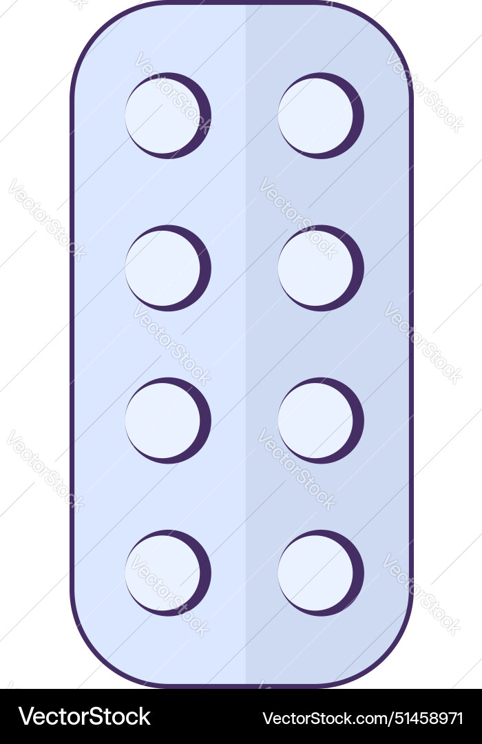 Blister with round small tablets icon painkiller Vector Image