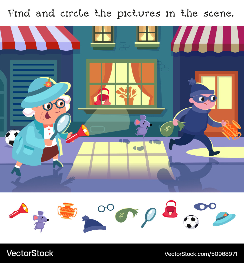 Find the hidden objects in picture Royalty Free Vector Image