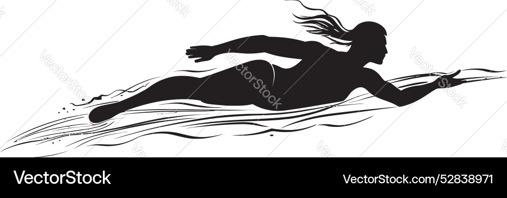 Fluid form iconic swim emblem aquatic agility Vector Image