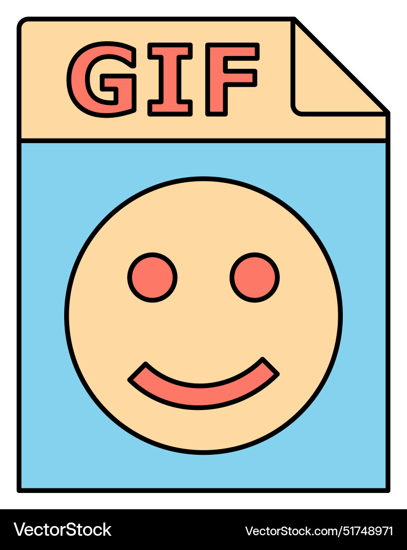 Gif file animated smile graphic interchange Vector Image