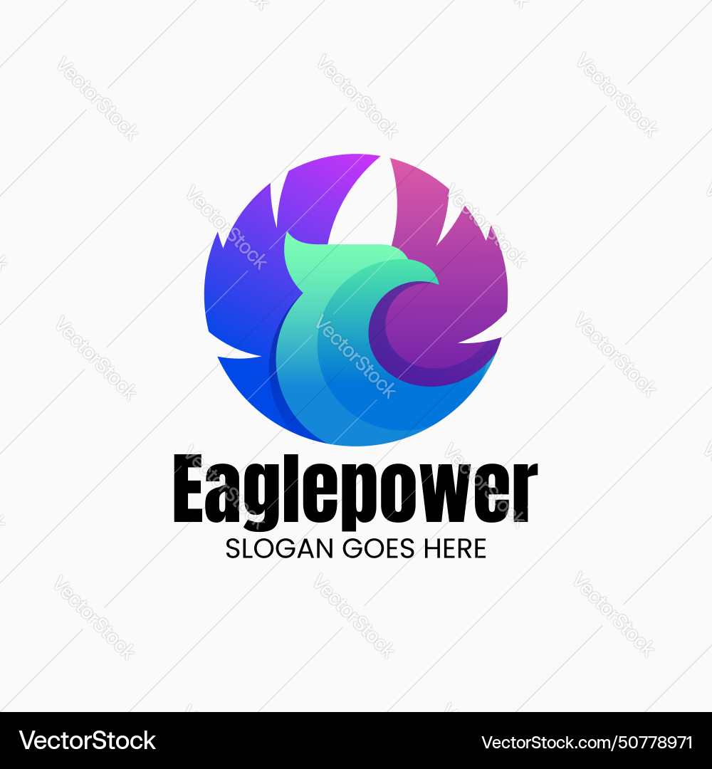 Logo eagle gradient colorful style Royalty Free Vector Image