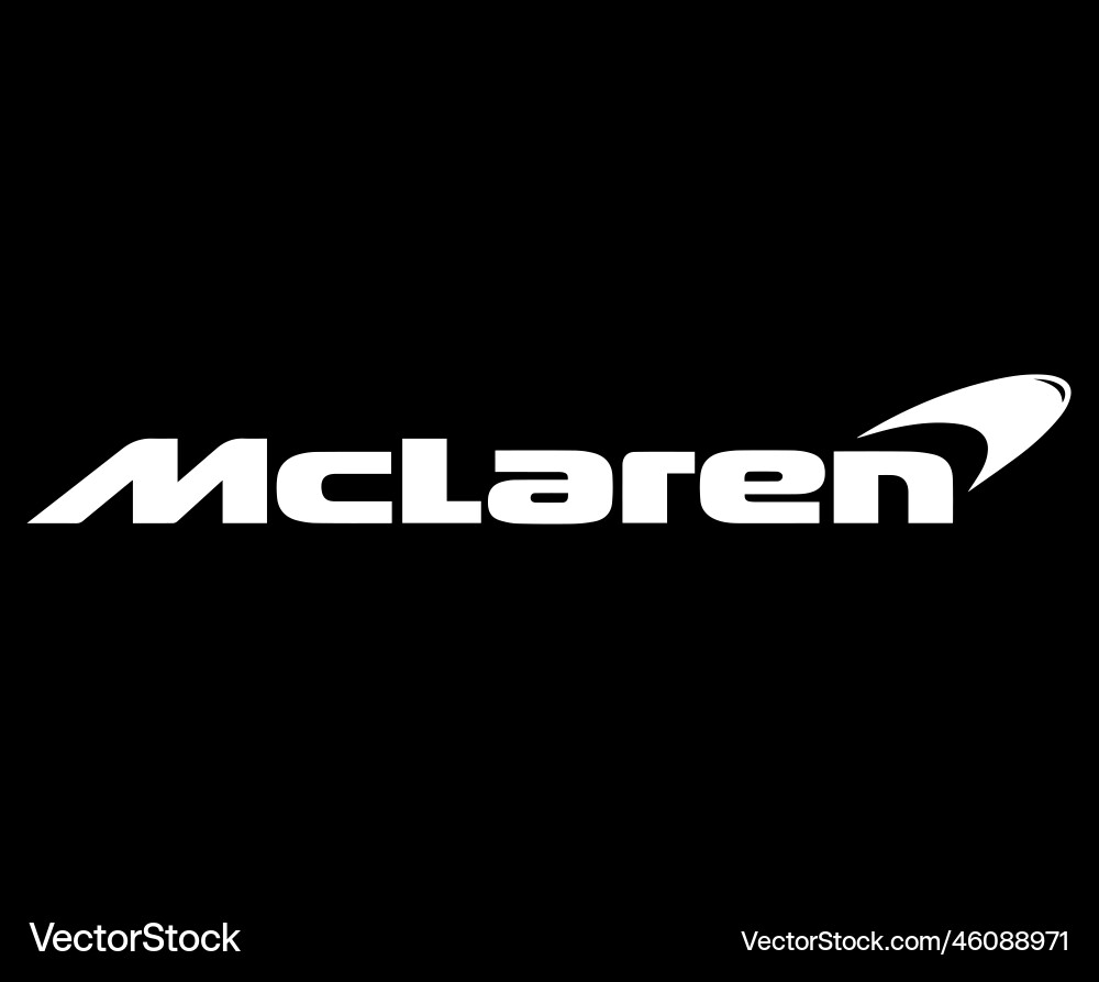 McLaren Logo Symbol White Royalty Free Vector Image