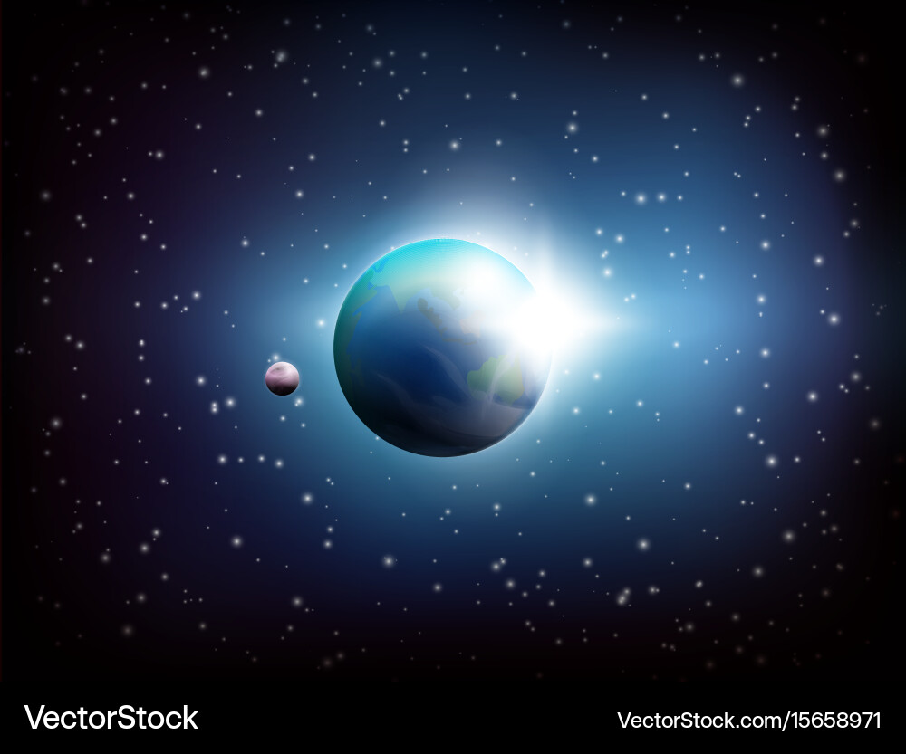 Realistic Space Background with Earth Royalty Free Vector