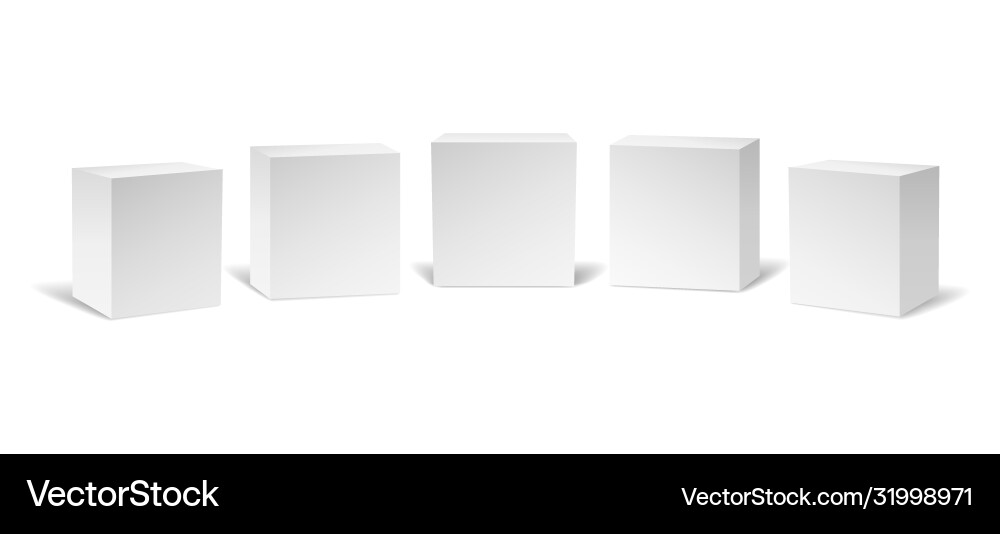 Realistic white cubes Royalty Free Vector Image