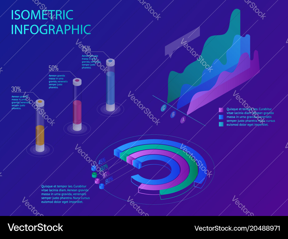 Set of infographics with data financial graphs Vector Image