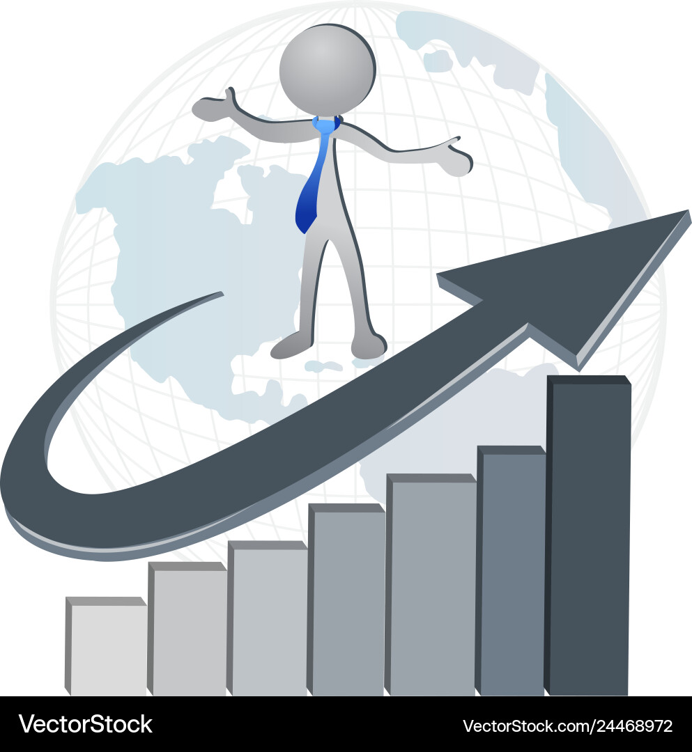 3D kleine Menschen Statistik Symbol Lizenzfreier Vektor