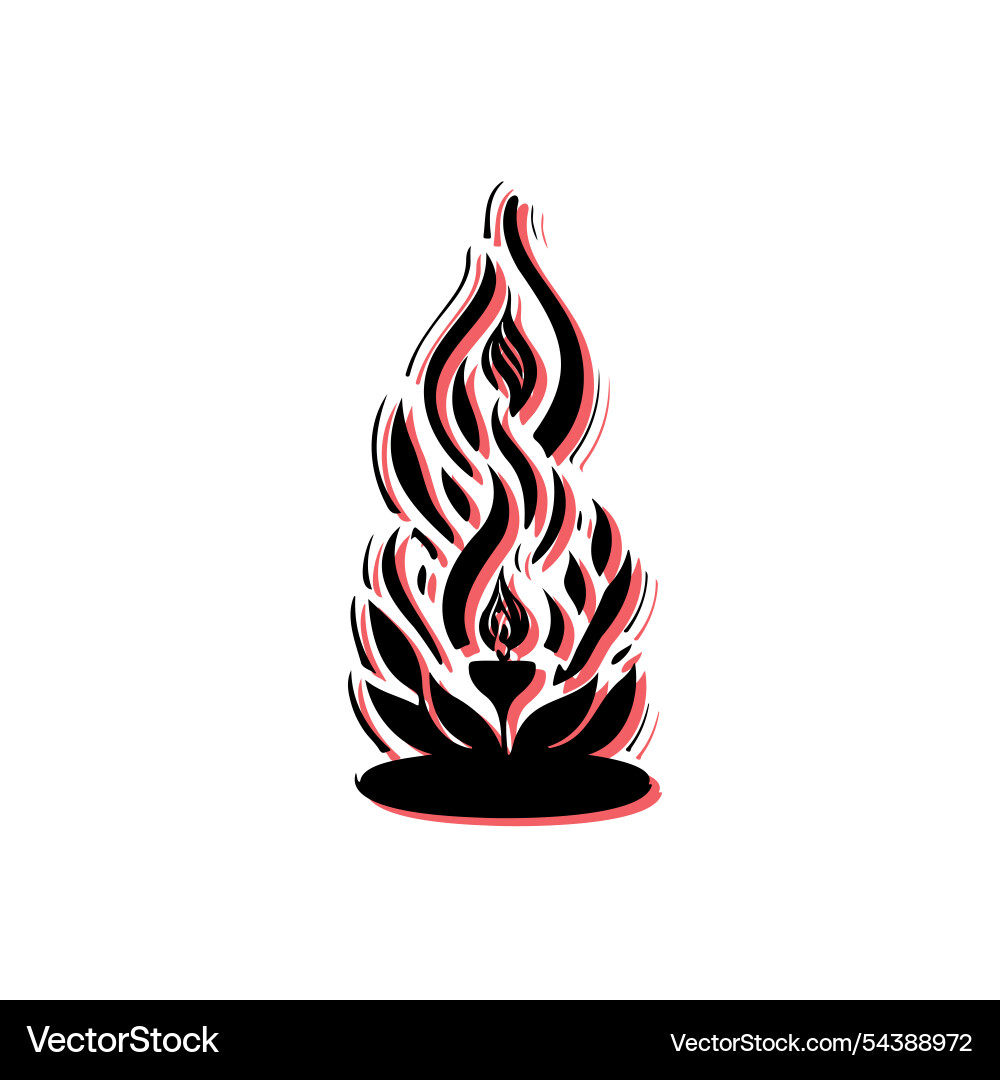 Abstract fire lotus flower design concept Vector Image