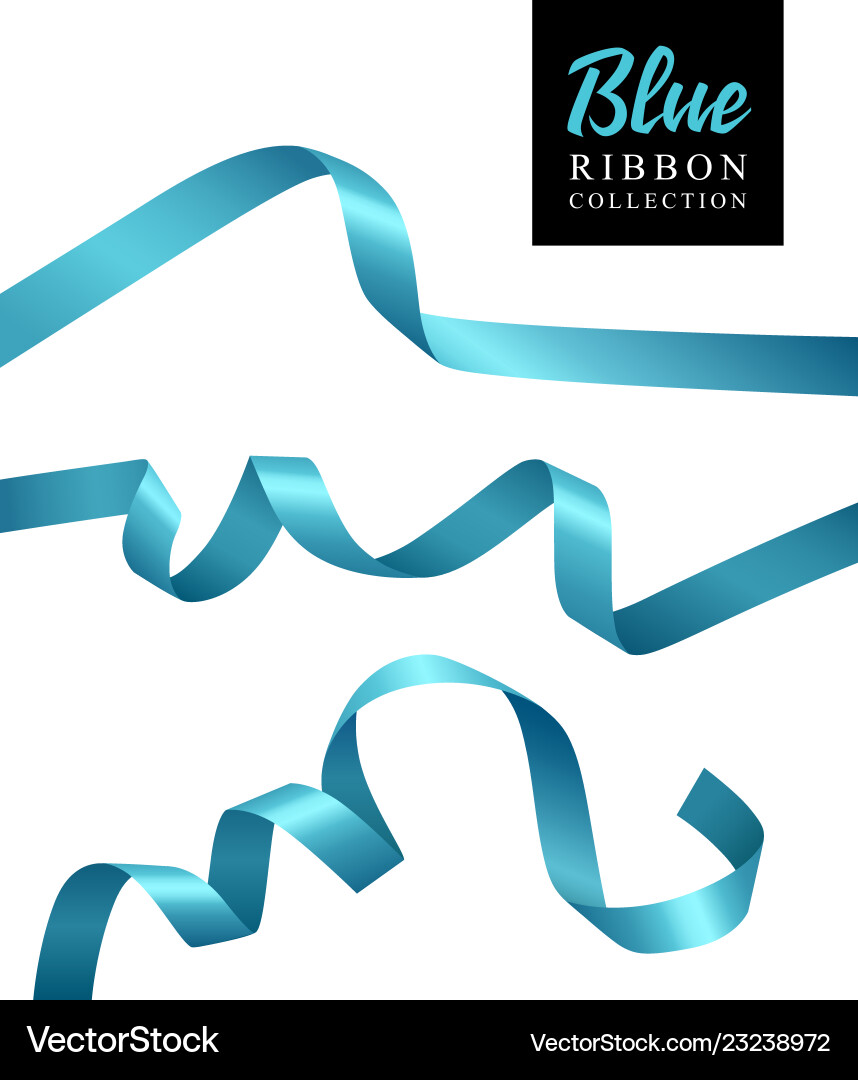 Blue ribbon banners collections design Royalty Free Vector