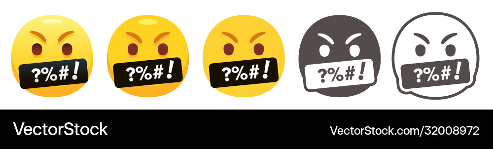 Cursing emoji Royalty Free Vector Image - VectorStock