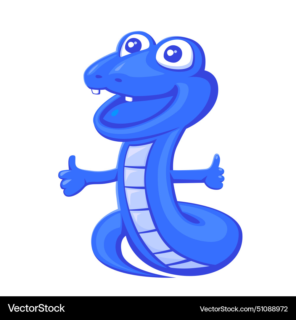 Cute snake cartoon character isolated on white Vector Image