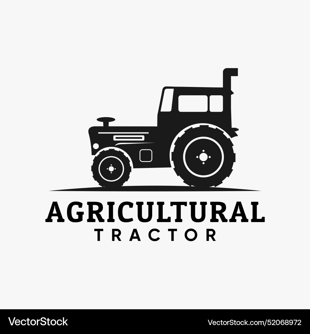 Flat agricultural tractor logo design Royalty Free Vector