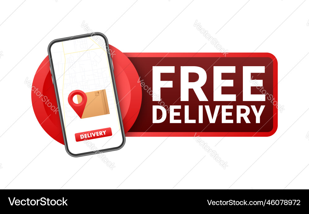Free delivery phone screen tracking Royalty Free Vector