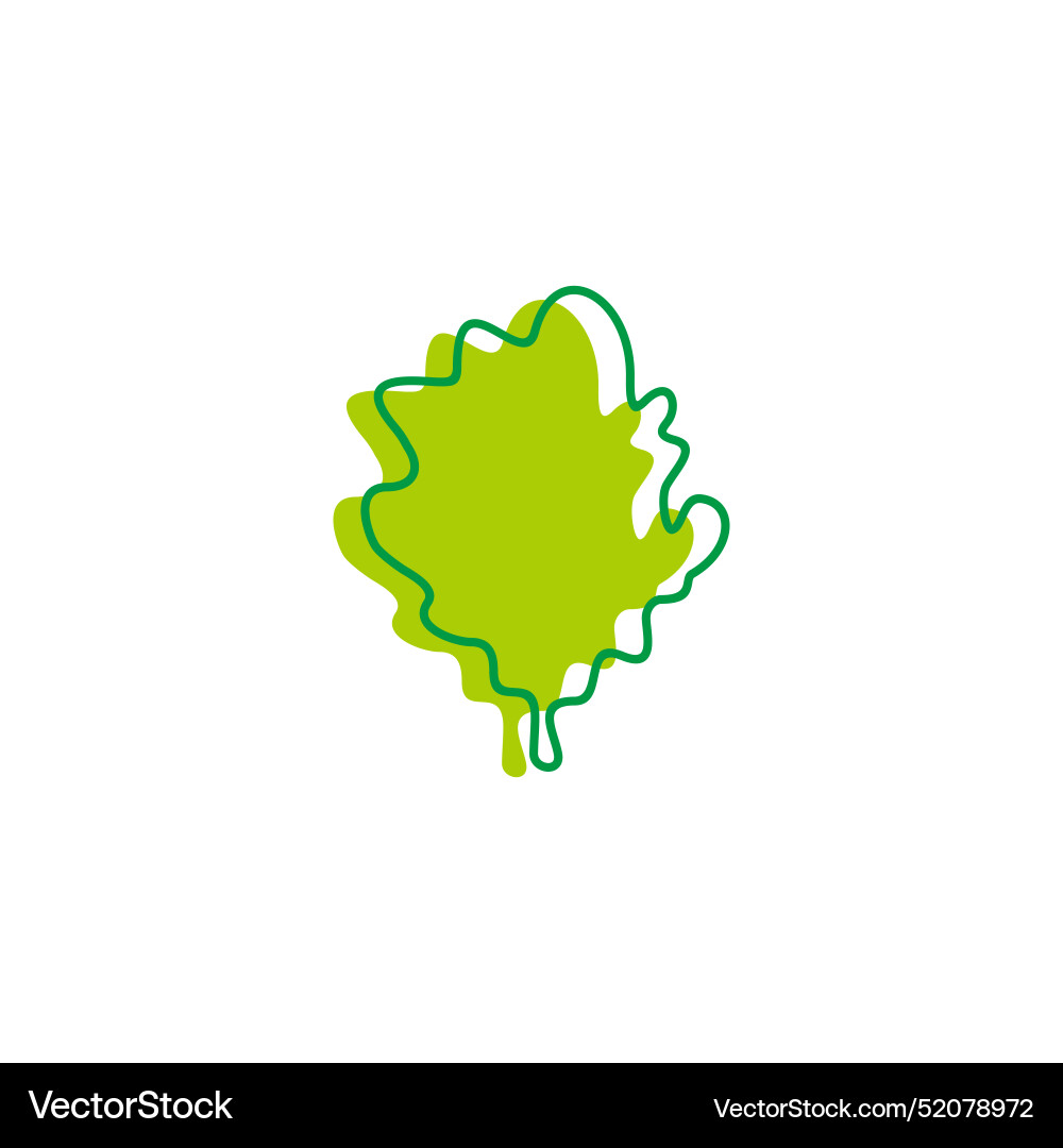 Green leaf vegetables outlines decoration Vector Image