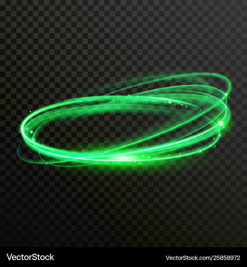 Green light circles spiral spin shine Royalty Free Vector