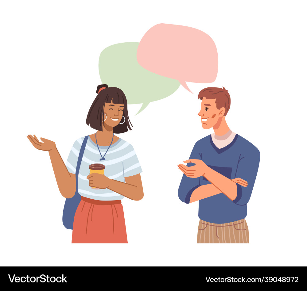 Happy people talking speech bubbles over head Vector Image