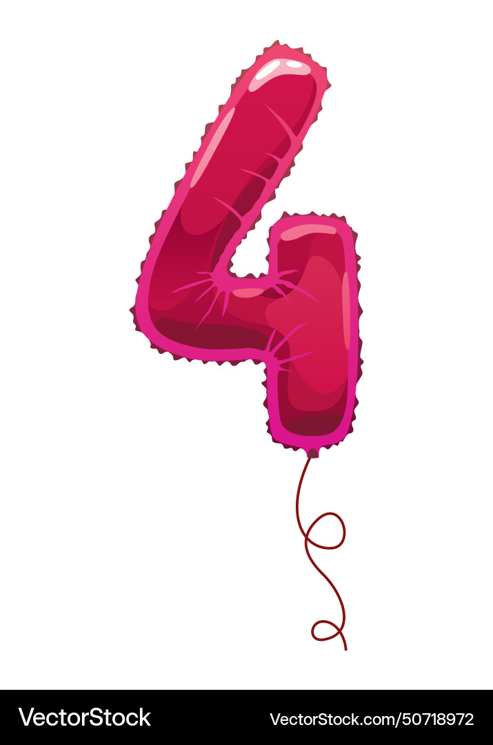 Helium pink balloons number realistic design Vector Image