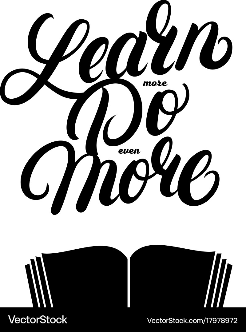 Learn more do even hand written lettering Vector Image