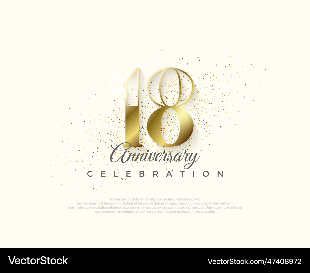 Luxurious 18th Anniversary Celebration Royalty Free Vector