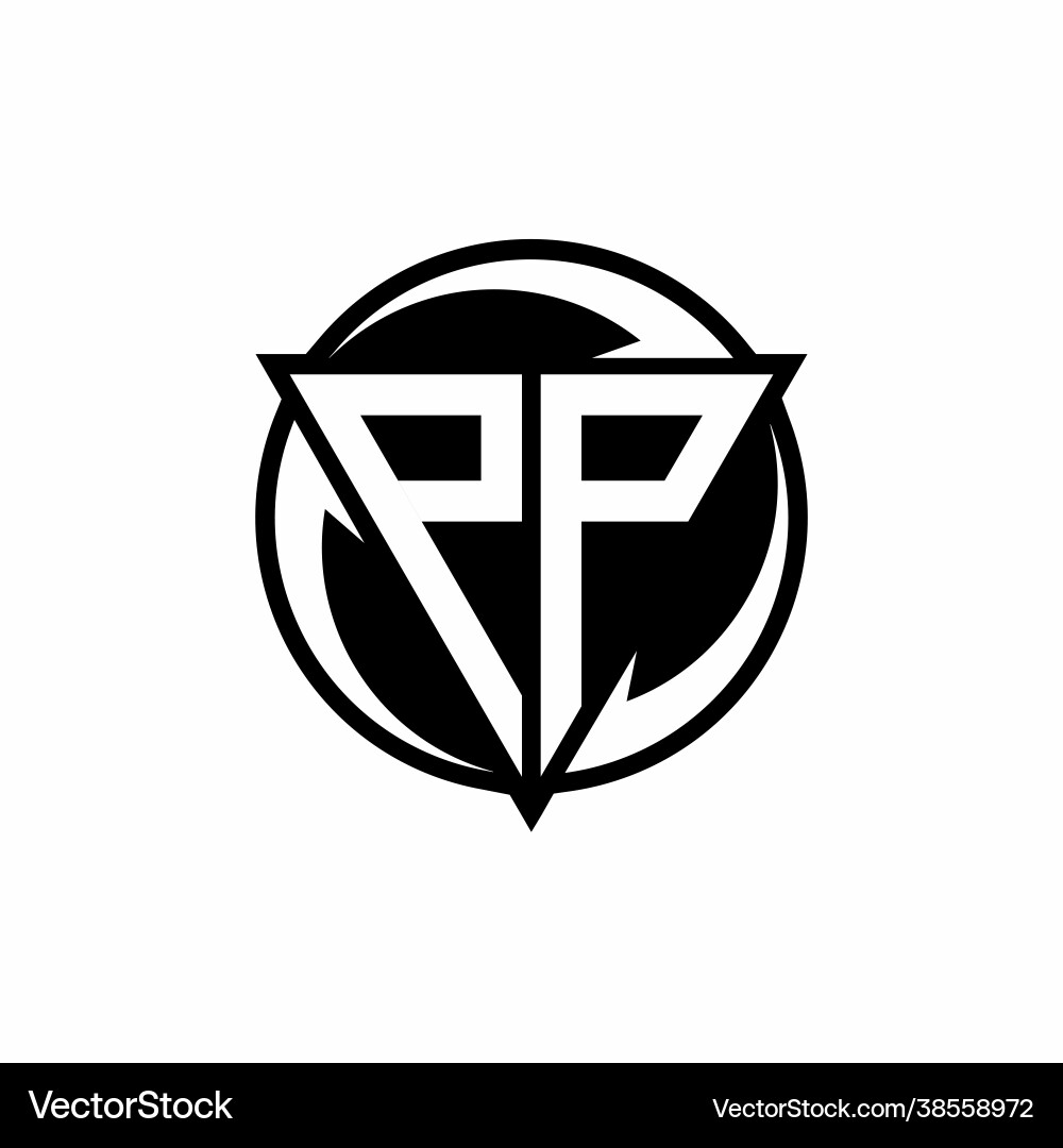 Pp Logo Monogramm Design Template Lizenzfreies Vektorbild