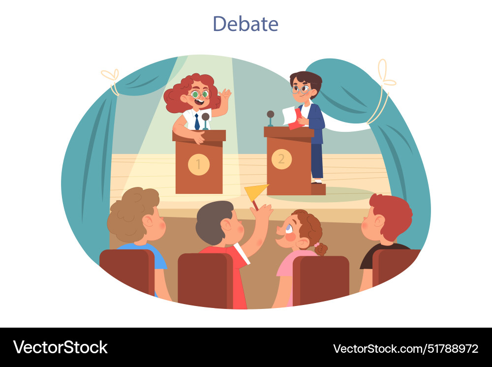 School debates rhetoric class students training Vector Image
