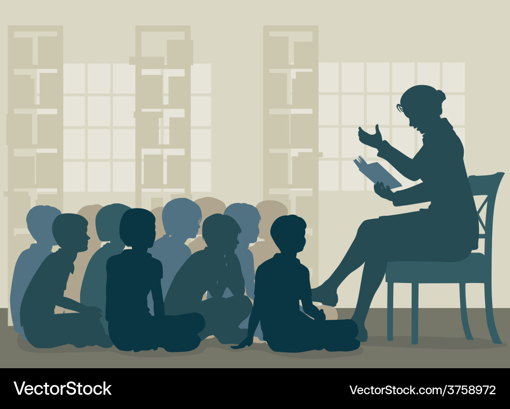 Story reading Royalty Free Vector Image - VectorStock