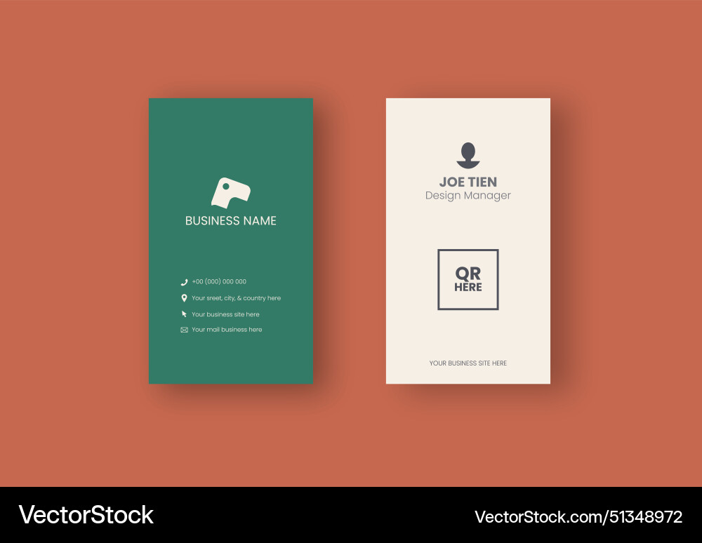 Two sides name card simple design template Vector Image