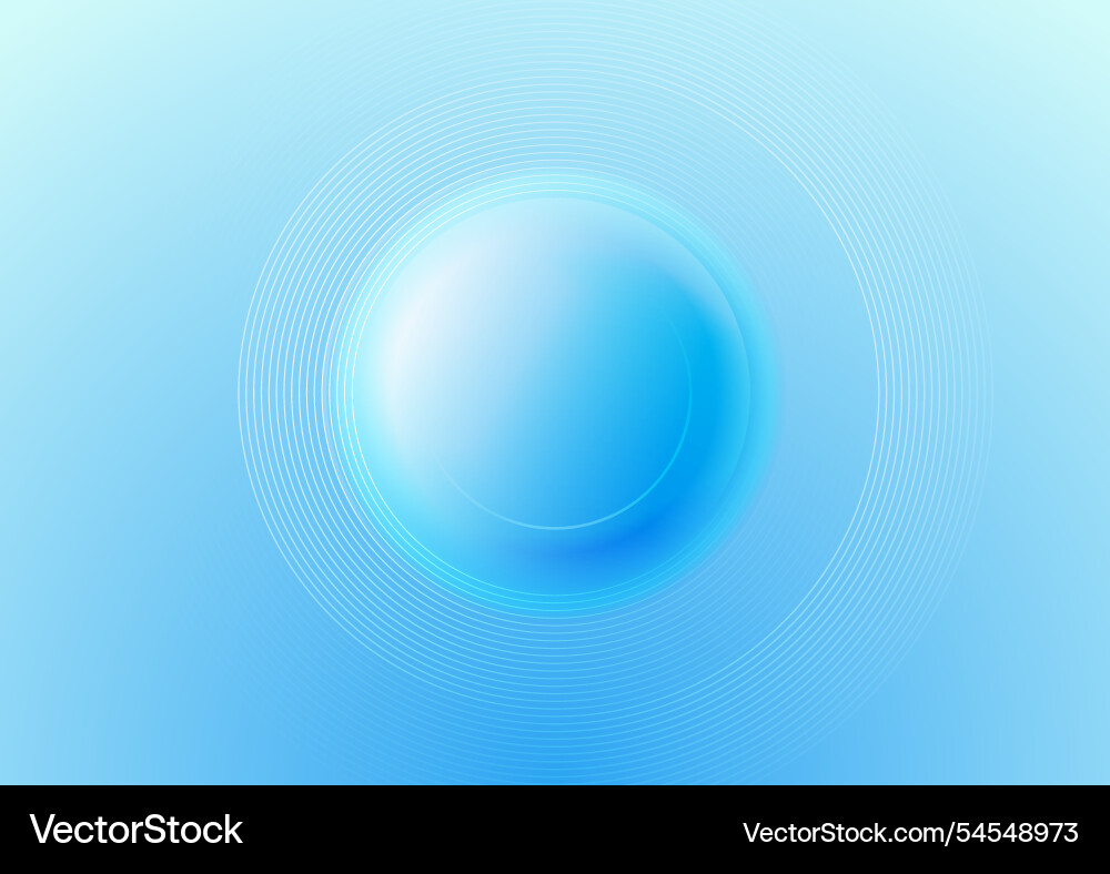 Bright blue blurred 3d circle and radial lines Vector Image
