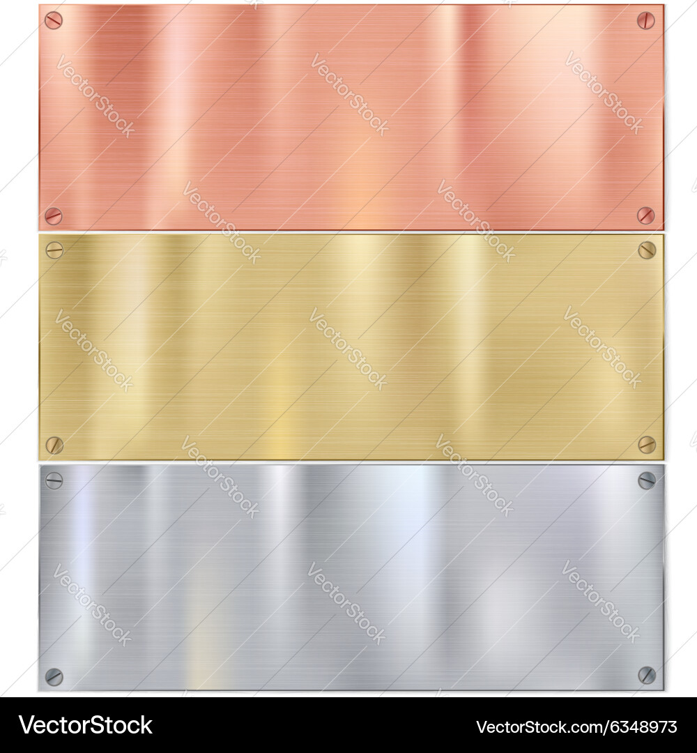 Brushed Metal Plates with Screws Royalty Free Vector Image
