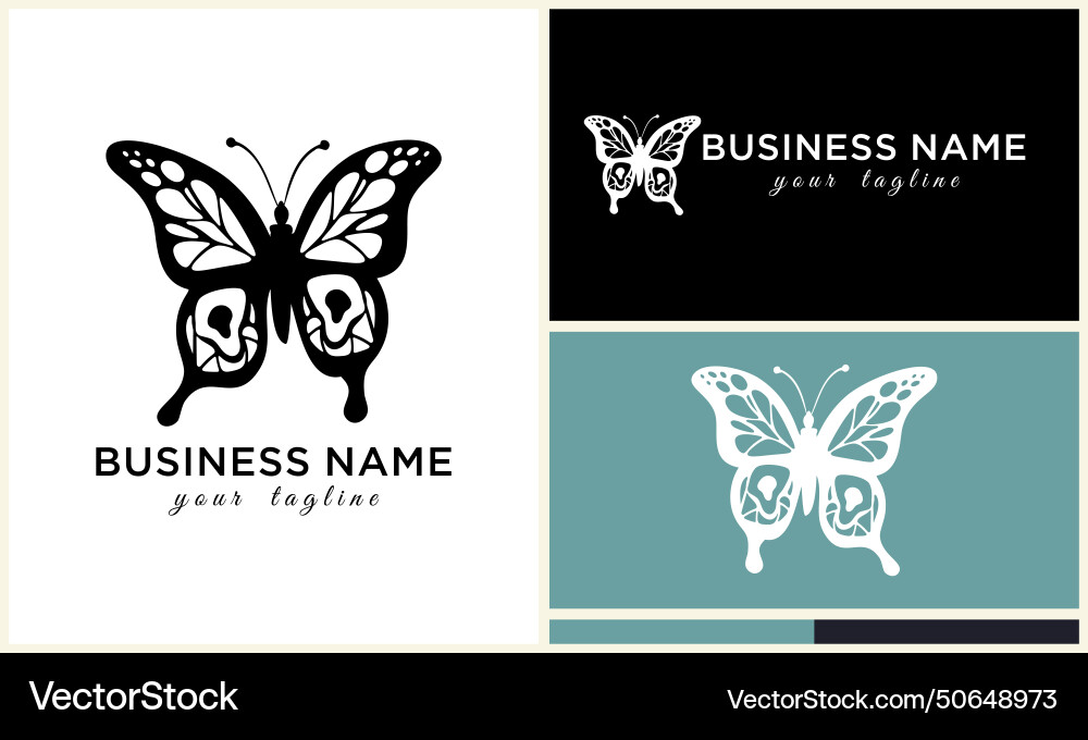 Butterfly line logo template Royalty Free Vector Image