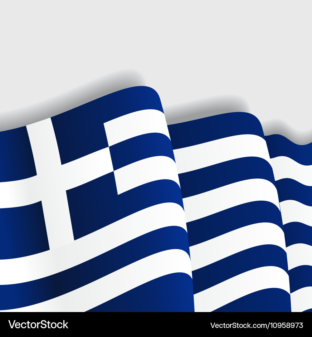 Greek waving flag Royalty Free Vector Image - VectorStock