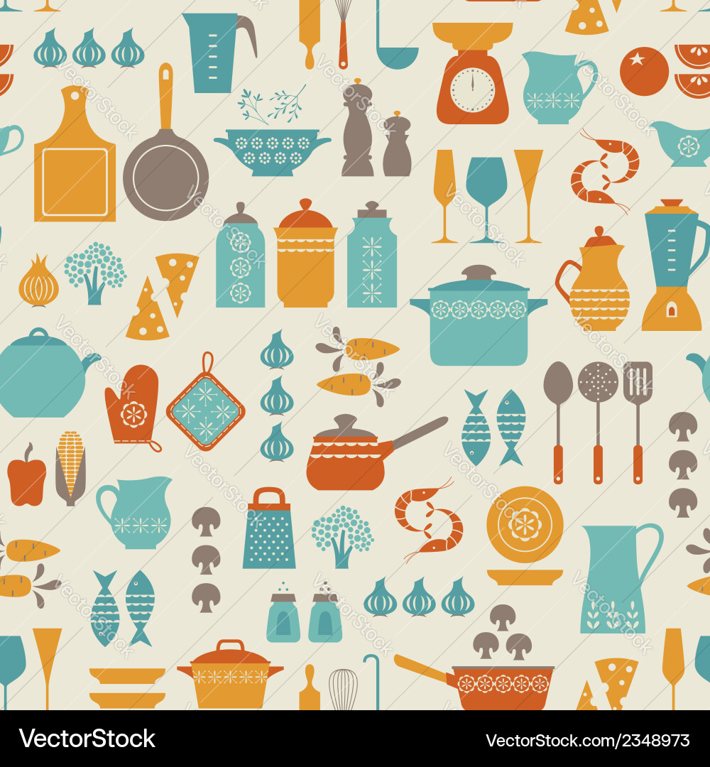 Kitchen pattern Royalty Free Vector Image - VectorStock