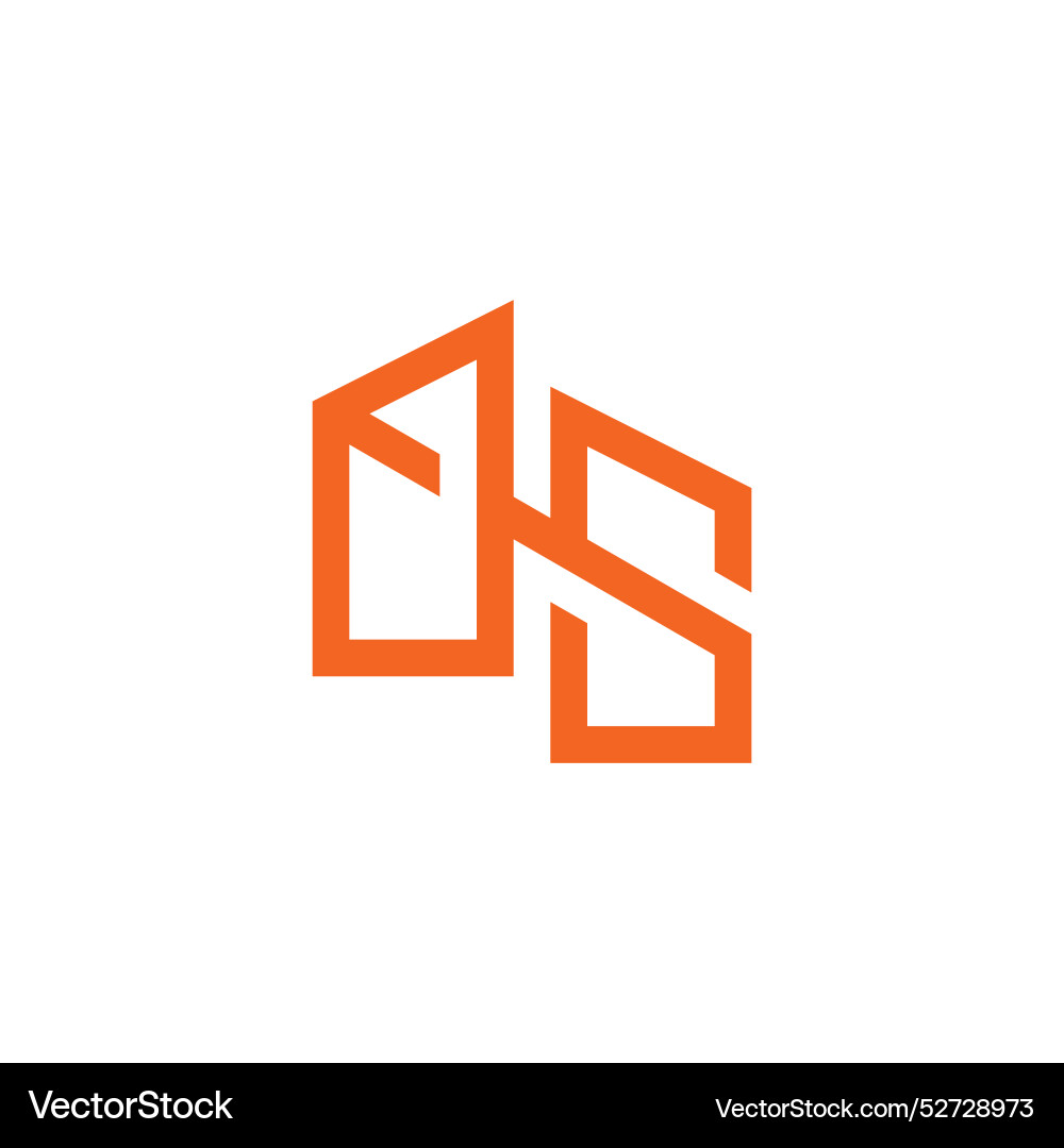 Letter os simple linked line geometric logo Vector Image